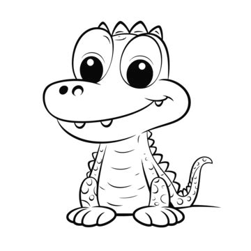 Cute Alligator Clipart Black And White