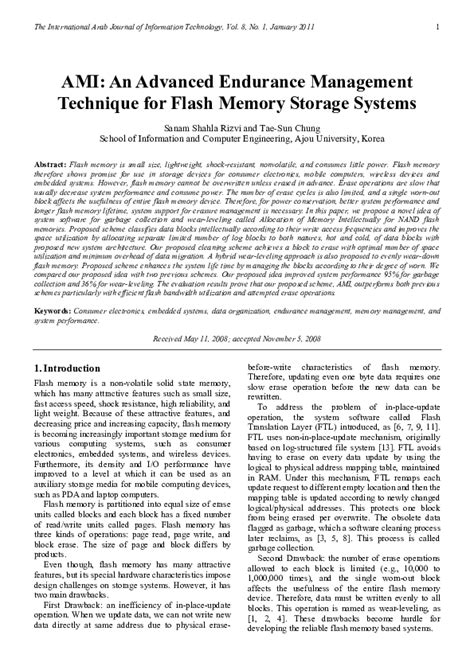 Pdf Ami An Advanced Endurance Management Technique For Flash Memory Storage Systems