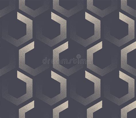 Hexagons Fashionable Seamless Pattern Vector Dot Work Trendy Abstract Background Stock Vector