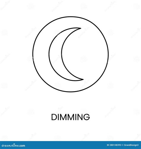 Vector Line Icon Representing Dimming Stock Vector Illustration Of