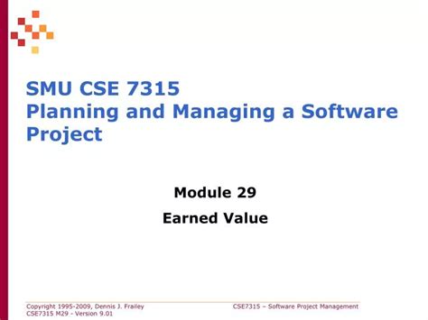 Ppt Smu Cse 7315 Planning And Managing A Software Project Powerpoint Presentation Id 3813735