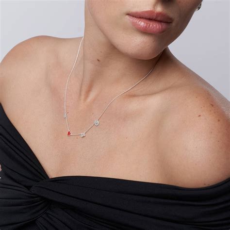 Inez Initial Heart Necklace With Premium Diamond Silver Oak And Luna