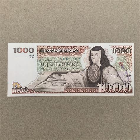 Rare With Watermark Mexico 1000 Pesos Banknote 1984 Cu Mexican Currency