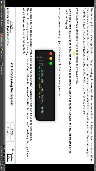 Part 1 Django 2 1 Processing The Request Coding Programming Django
