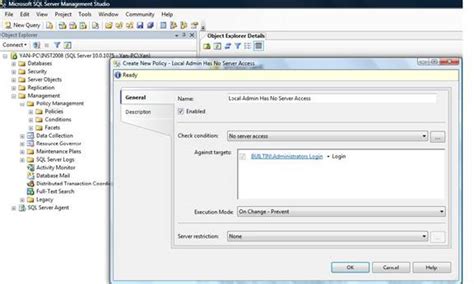 Policy Based Management In Sql Server 2008 Part I Database Journal