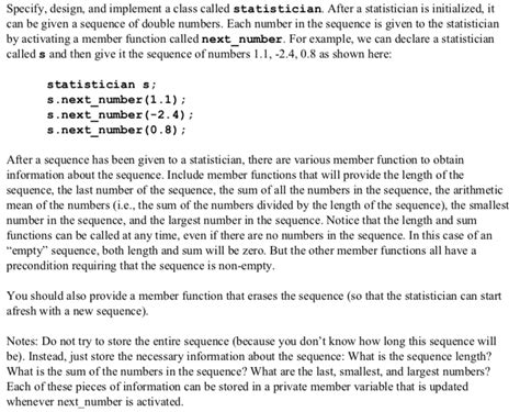 Solved Specify Design And Implement A Class Called
