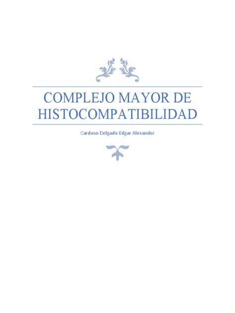 Complejo Mayor De Histocompatibilidad Pdf