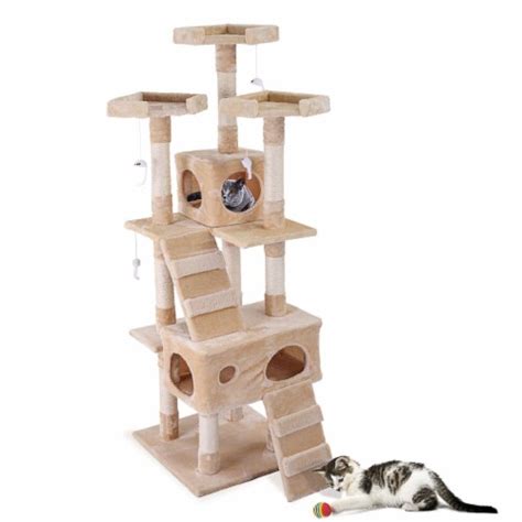 66 Multi Level Cat Tree Scratching Posts Kitten Activity Tower With 3 Perches 1 Unit Kroger
