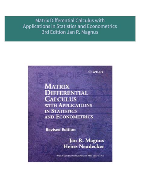 2918instant Download Matrix Differential Calculus With Applications In