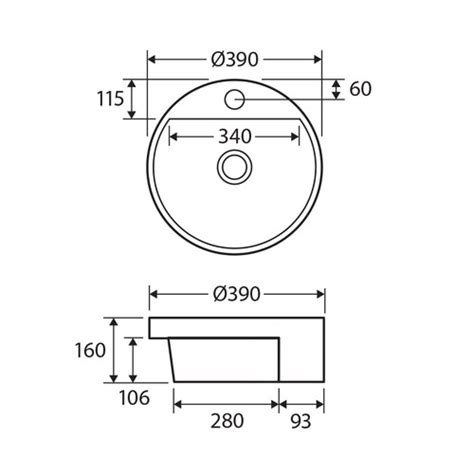 Reba Semi Recessed Ceramic Basin With Overflow Temple And Webster