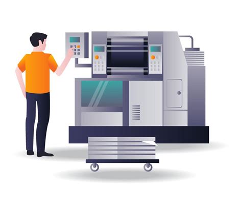 Offset Printing Machine Operator 4579359 Vector Art At Vecteezy