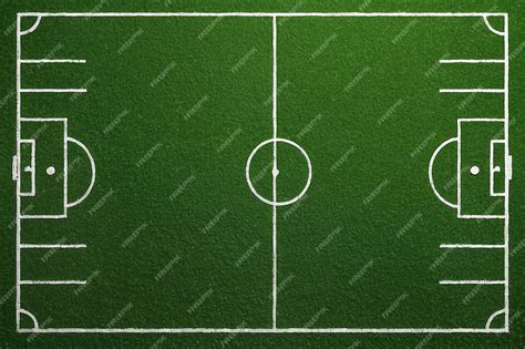 Premium Photo Green Soccer Field Or Football Field Top View With