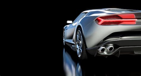 Detalle De Un Coche Deportivo Visto Desde Atrás Render 3d Foto Premium