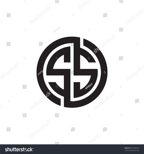 Ss Initial Letters Looping Linked Circle Stock Vector Royalty Free