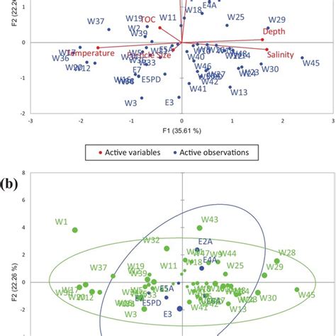 A The Biplot Analysis And B The Observation Eclipse Based On Ec And Wc Download Scientific