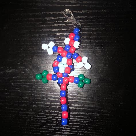 Black White Rainbow Boondoggle Keychain Shiny Corkscrew Rexlace