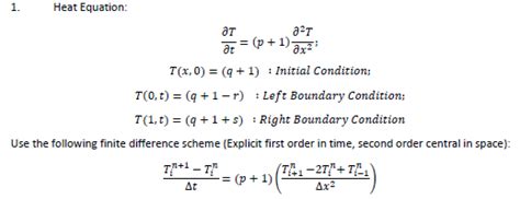 Implement The Explicit Finite Difference Code For The