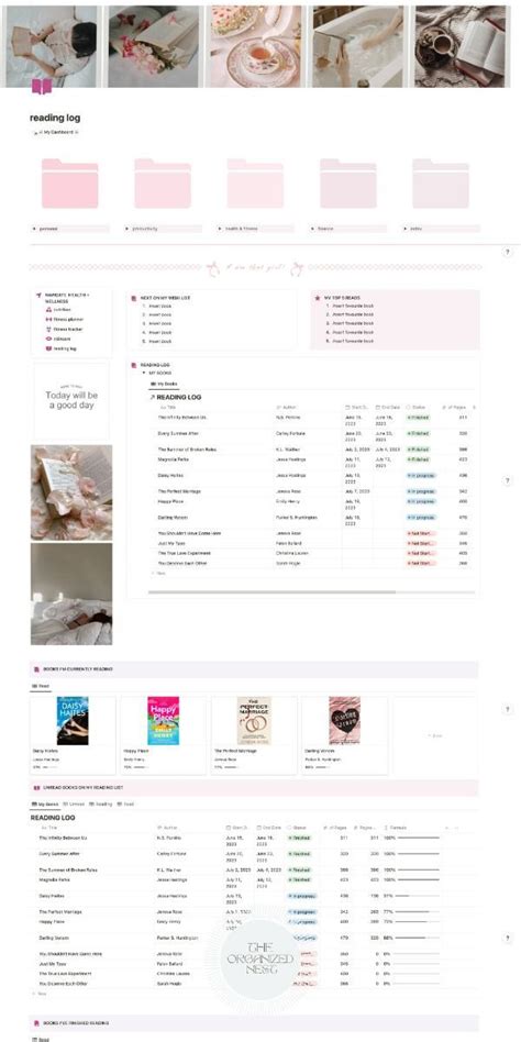 Notion Reading Log Template Notions Planner Template Life Planner