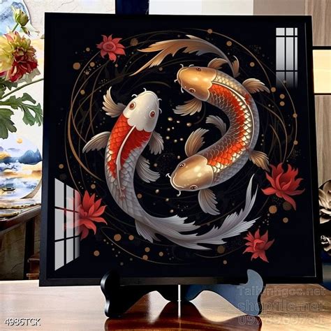 Tranh Hoa Sen Cá Chép