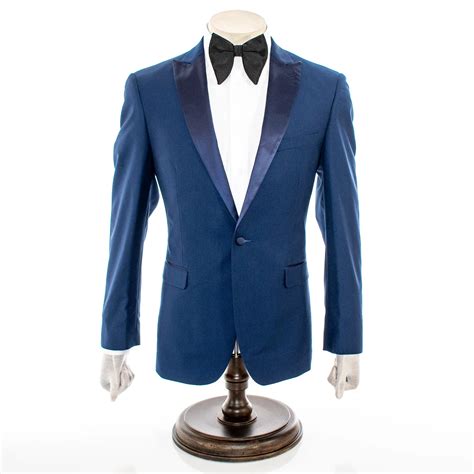 Dark Blue 2 Piece Slim Fit Luxury Tuxedo With Peak Lapels