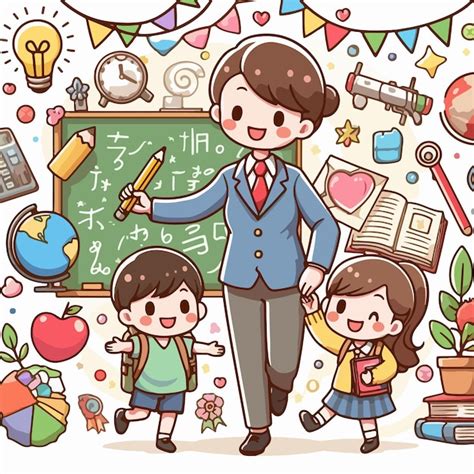 행복한 교사 날 축하 배경 터 일러스트레이션 프리미엄 Ai 생성 벡터