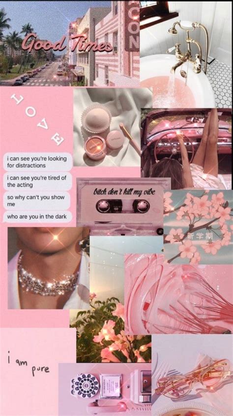 Pink Aesthetic Collage Wallpapers Wallpapersafari