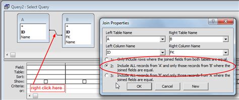 Mysql Access 2010 Query Still Showing Results When Record Empty