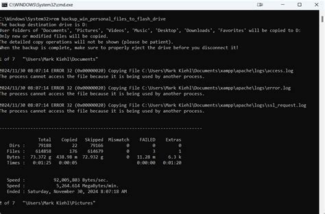 Batch File To Backup Your Windows Pc Personal Files By Mark W Kiehl