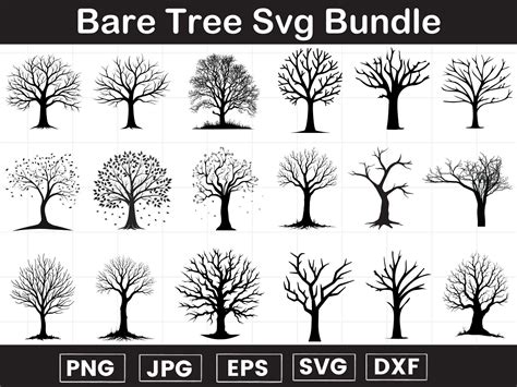 Bare Tree Svg Bundle Leafless Tree Svg Rustic Tree Svg Tree Vector Leafless Fall Trees