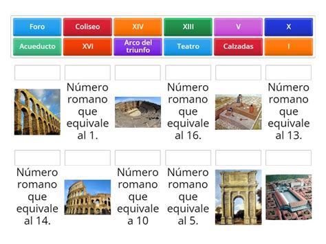 Arquitectura Y Números Romanos Une Las Parejas