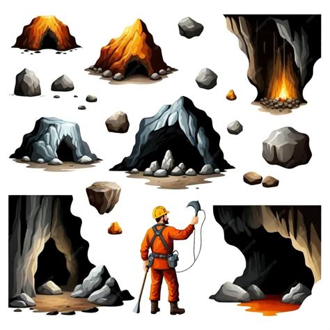 Premium Vector Caving Vector Set White Background Isolated A High Quality