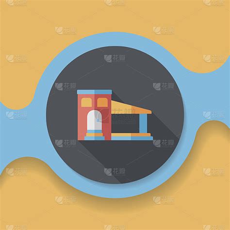 建筑平面图标与长阴影，eps10