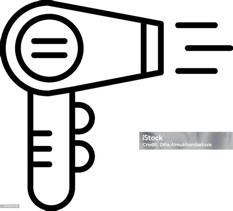헤어 드라이어 벡터 라인 아이콘입니다 책 상점 상점에 적합합니다 미니멀한 윤곽선 스타일로 편집 가능한 획 디자인 기호 날씬한에 대한 스톡 벡터 아트 및 기타 이미지 Istock