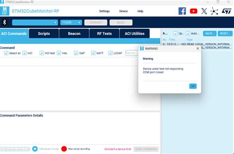 solved stm32wb5mmg cube monitor rf refuses to connect stmicroelectronics community