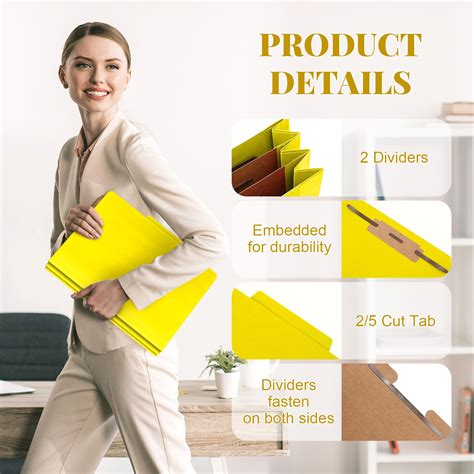 Filing Folders Skyyge Pressboard Classification Folders With 2 Dividers