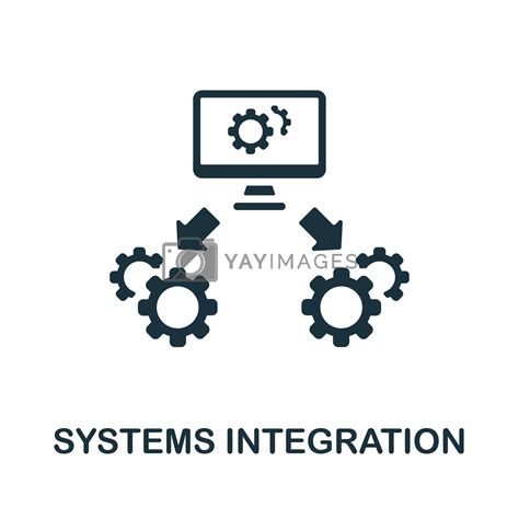 Systems Integration Icon Monochrome Sign From Industry 4 0 Collection Creative Systems
