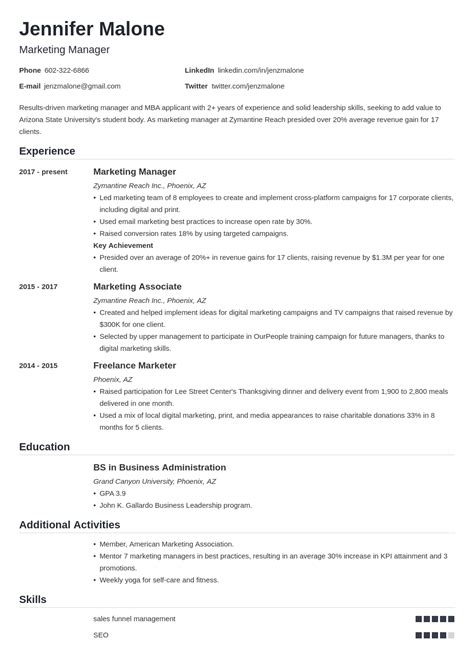Mastering Your MBA Resume A Comprehensive Guide With Example Free