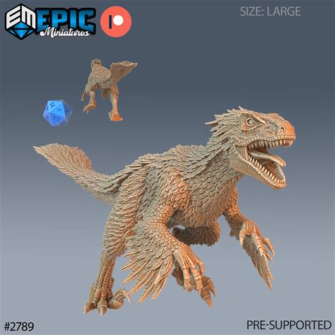 Deinonychus Feathered Raptor By Epic Miniatures Reptile Of War Etsy