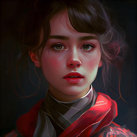 Premium Ai Image Fantasy Portrait Of A Beautiful Girl With Red Lips