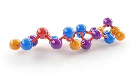 Molecule Of Phenylalanine On White Background Chemical Model Premium Ai Generated Image