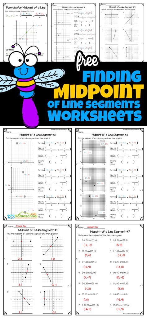 Finding The Midpoint Of A Line Segment Worksheets