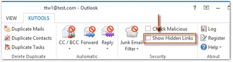 How To Show Hidden Links In New Coming Messages In Outlook