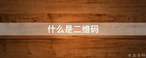 什么是二维码 业百科