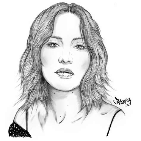 A Drawing Of A Woman With Long Hair