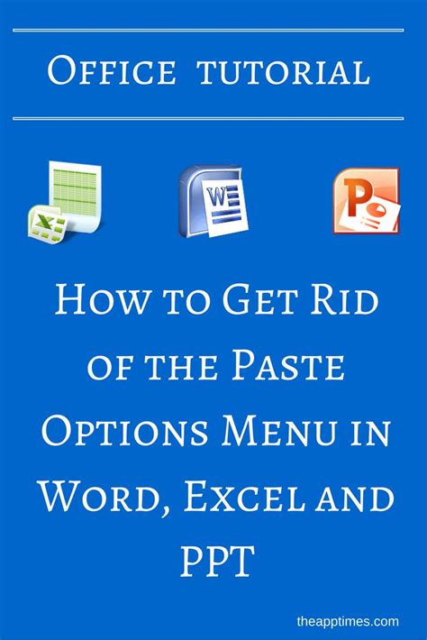 How To Remove Paste Options Menu In Word Excel And Powerpoint