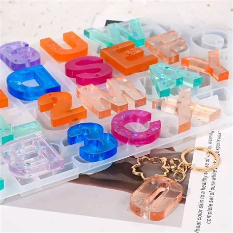 Silicone Mould 1 X Large Alphabet And Number With Hole Reversed Moul