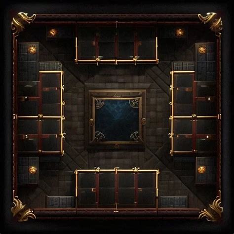 Dark Academia Aesthetic 2d Map Layout With Grid Squares Of A University