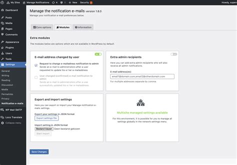 Manage Notification E Mails At Wp Plugin