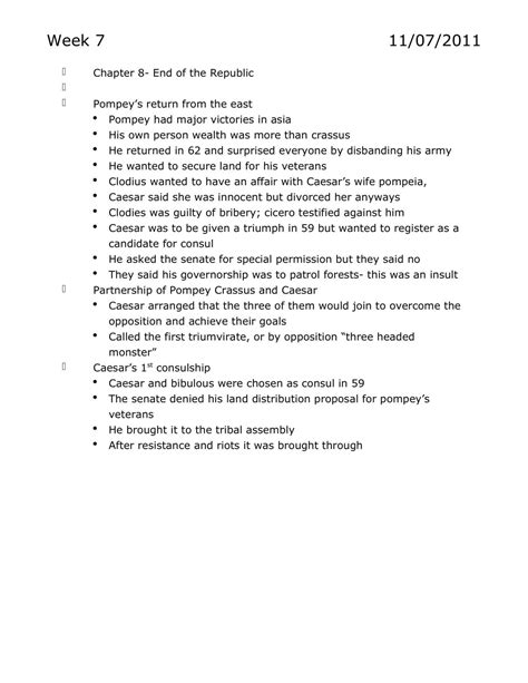 Clst 201 Notes Clst 201 Roman History Queensu Thinkswap