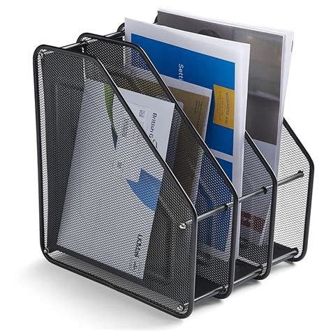 Buy Simplife Files Holder Vertical 3 Tier Desk Organiser Black